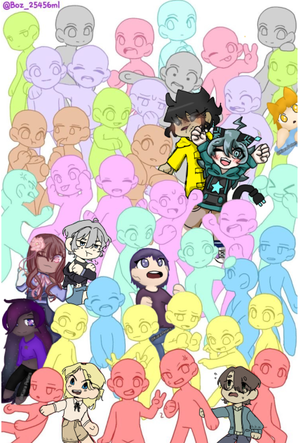 cute big group collaboration! - ibisPaint