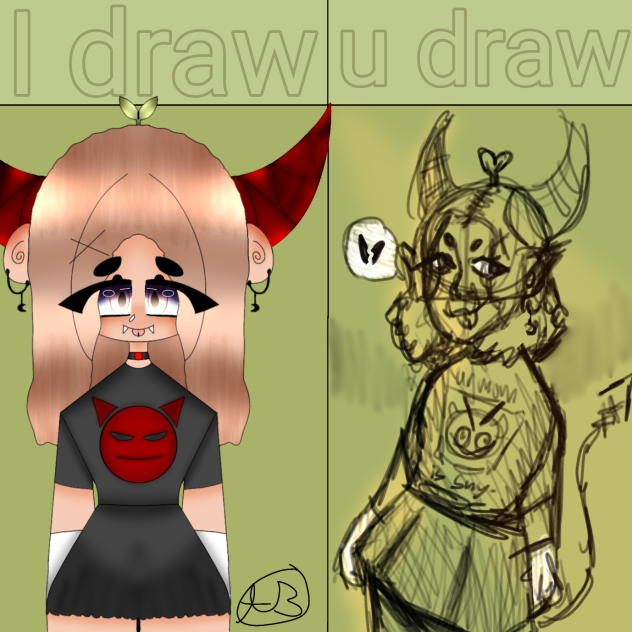 💚🖤 I draw, you draw entry- 🖤💚 - ibisPaint