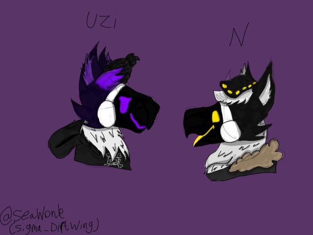Uzi and N as Protogens - ibisPaint