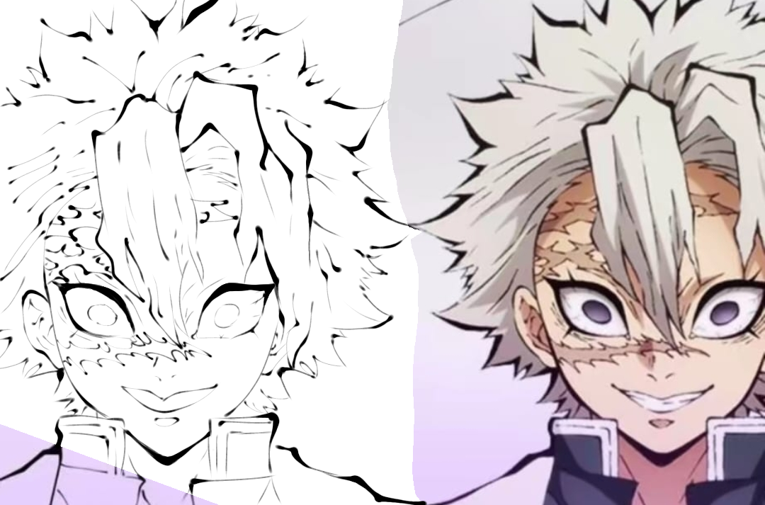 day 2 practicing kny style (lineart) - ibisPaint