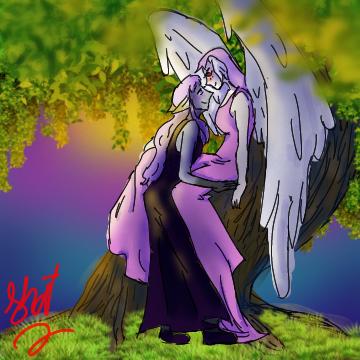 under the tree - ibisPaint