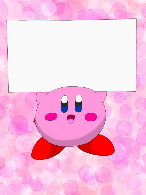 Kirby's Happy Note Template - ibisPaint