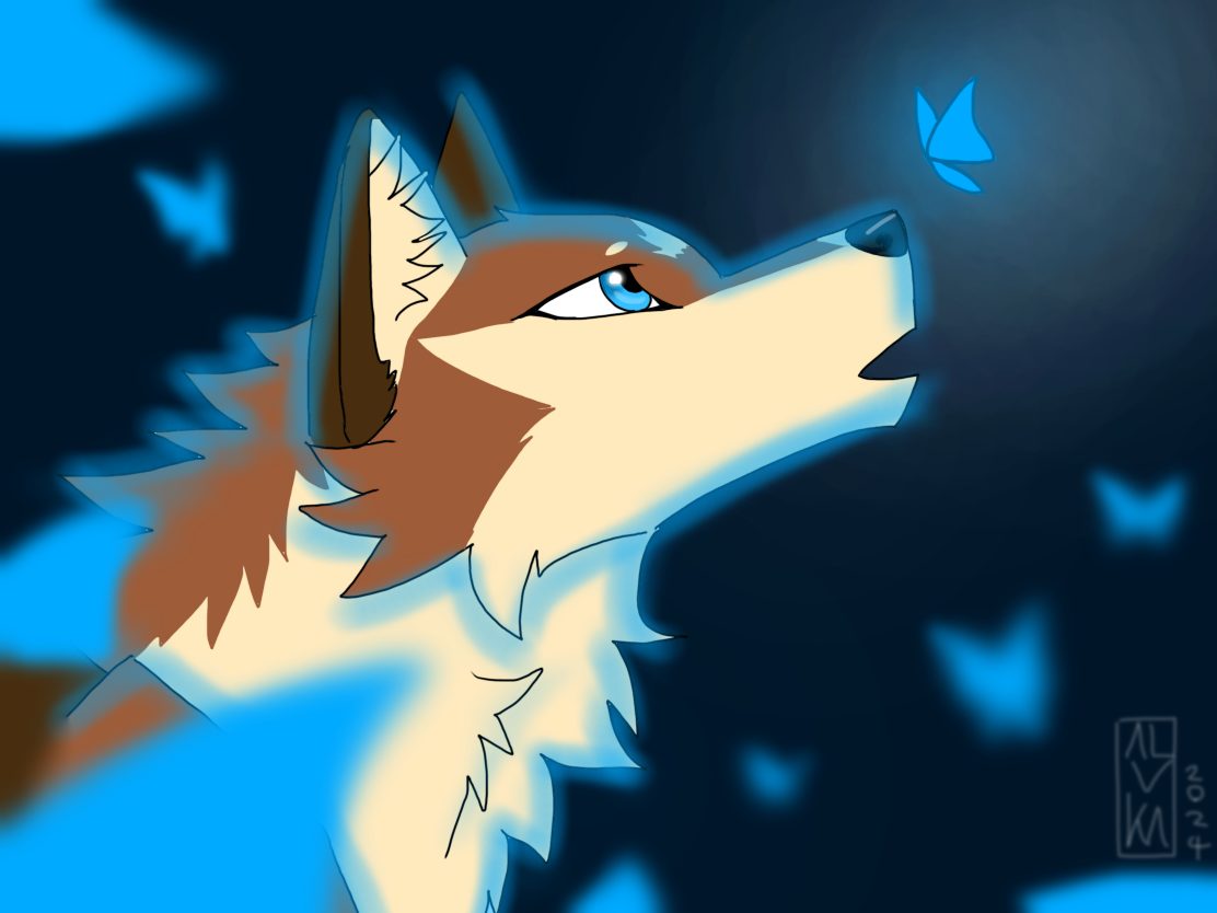 Alvka and the blue butterflies - ibisPaint