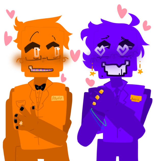 me and my bf in the dsaf style 💜🧡 - ibisPaint