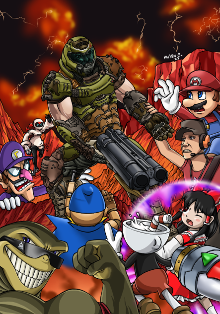 Doom Slayer poster mockup - ibisPaint