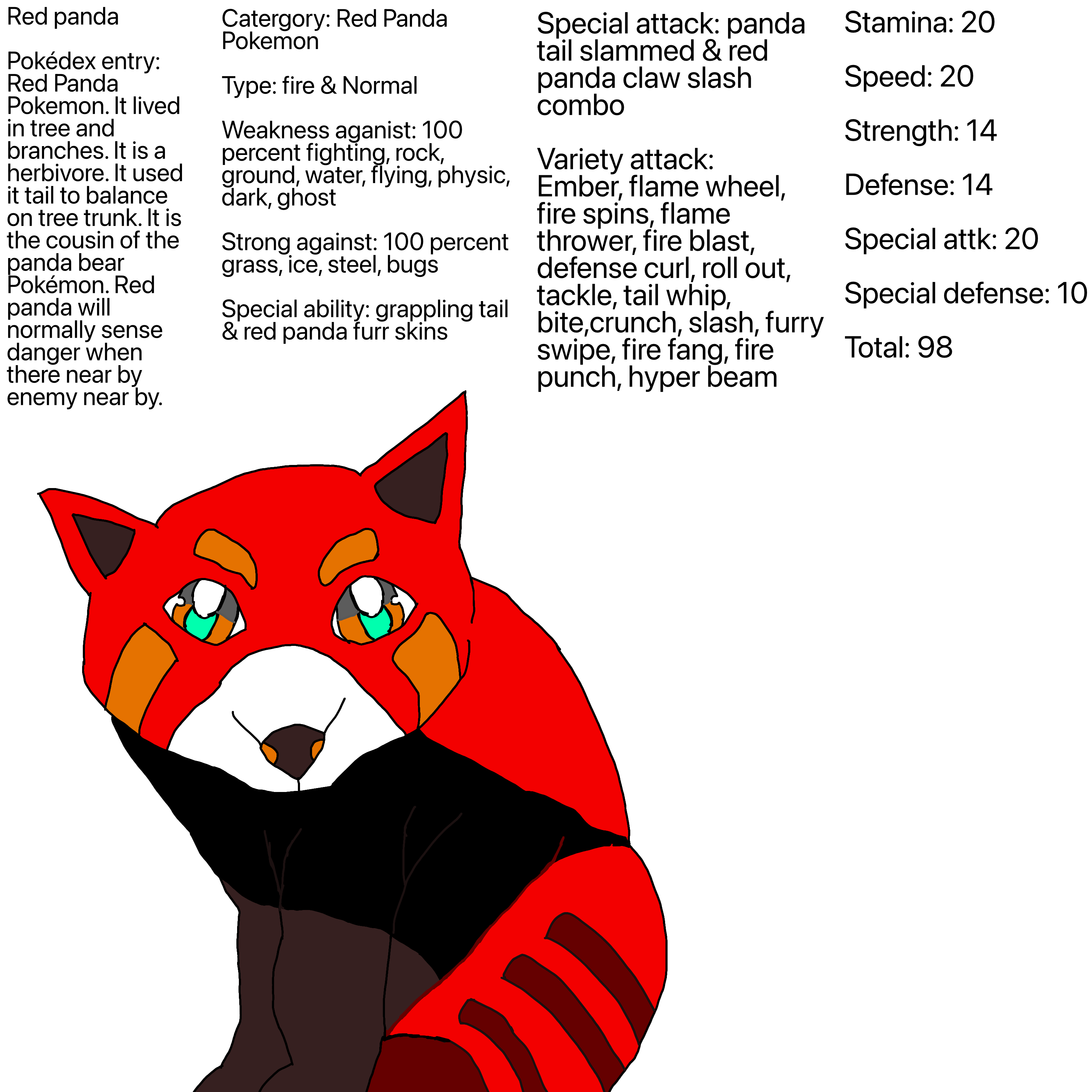 Red Panda design drawing video - ibisPaint