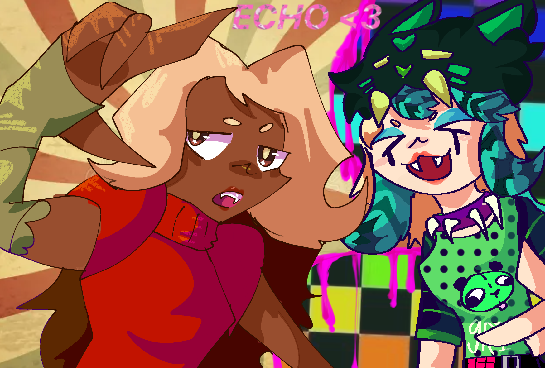 my oc + my sister’s oc Xp - ibisPaint