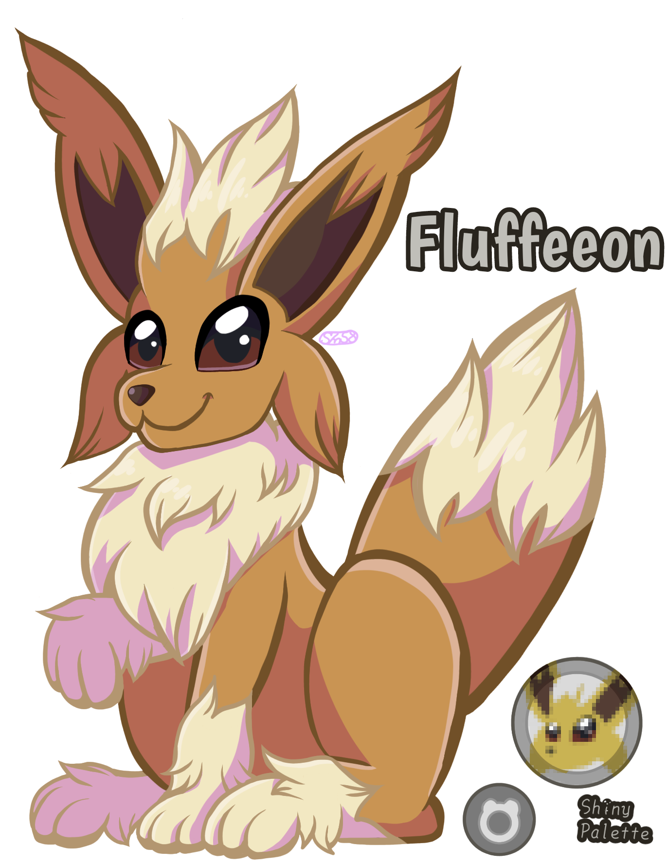 Normal Type Eevee, Fluffeeon - ibisPaint