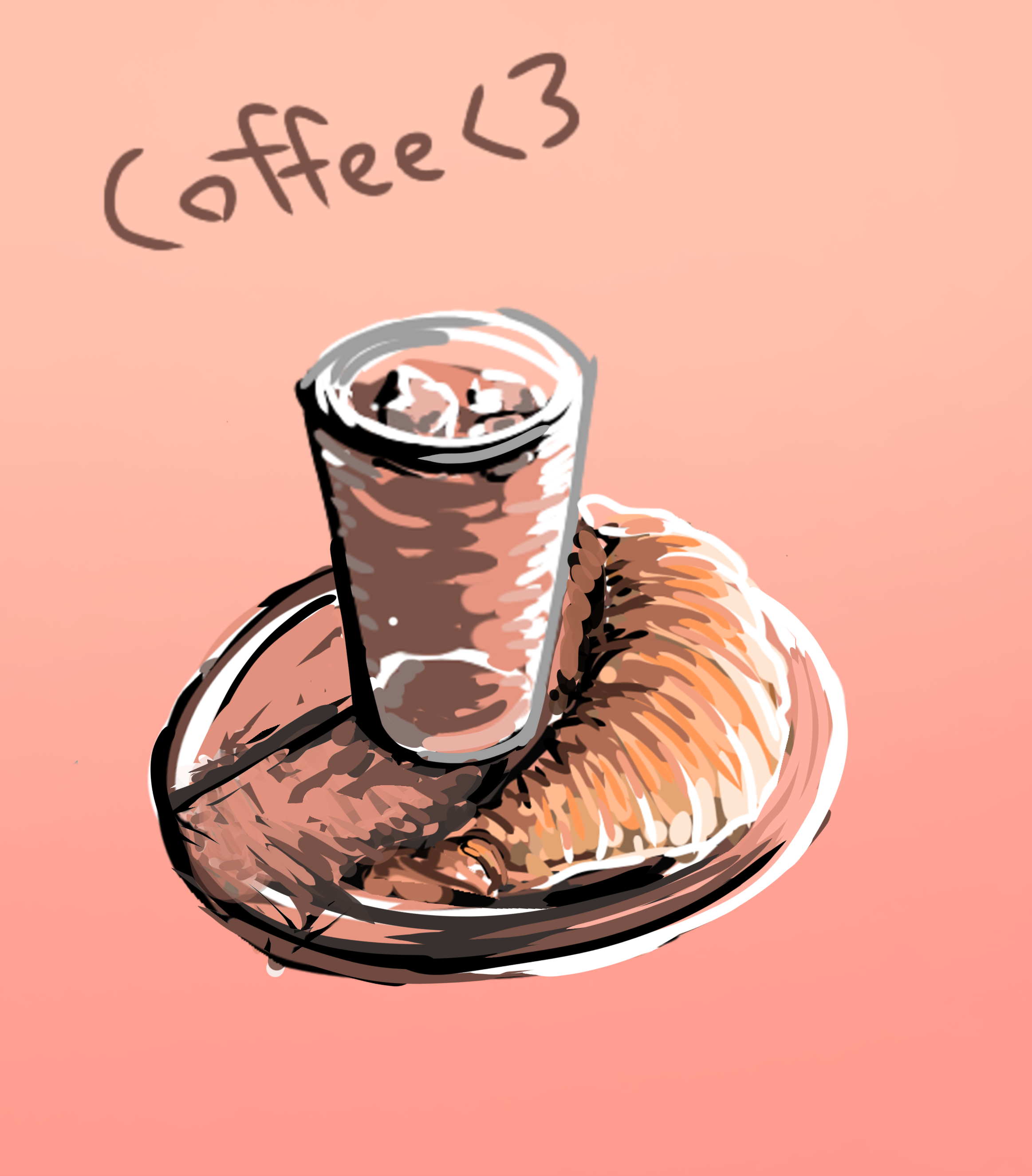 coffee and choco croissant - ibisPaint