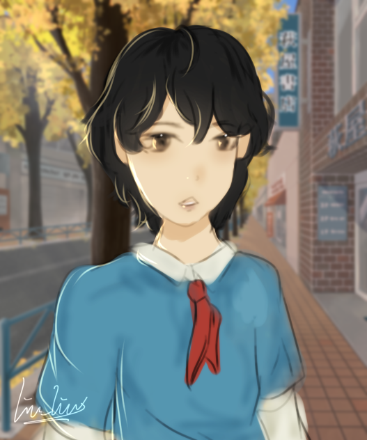 Boy in the shade - ibisPaint