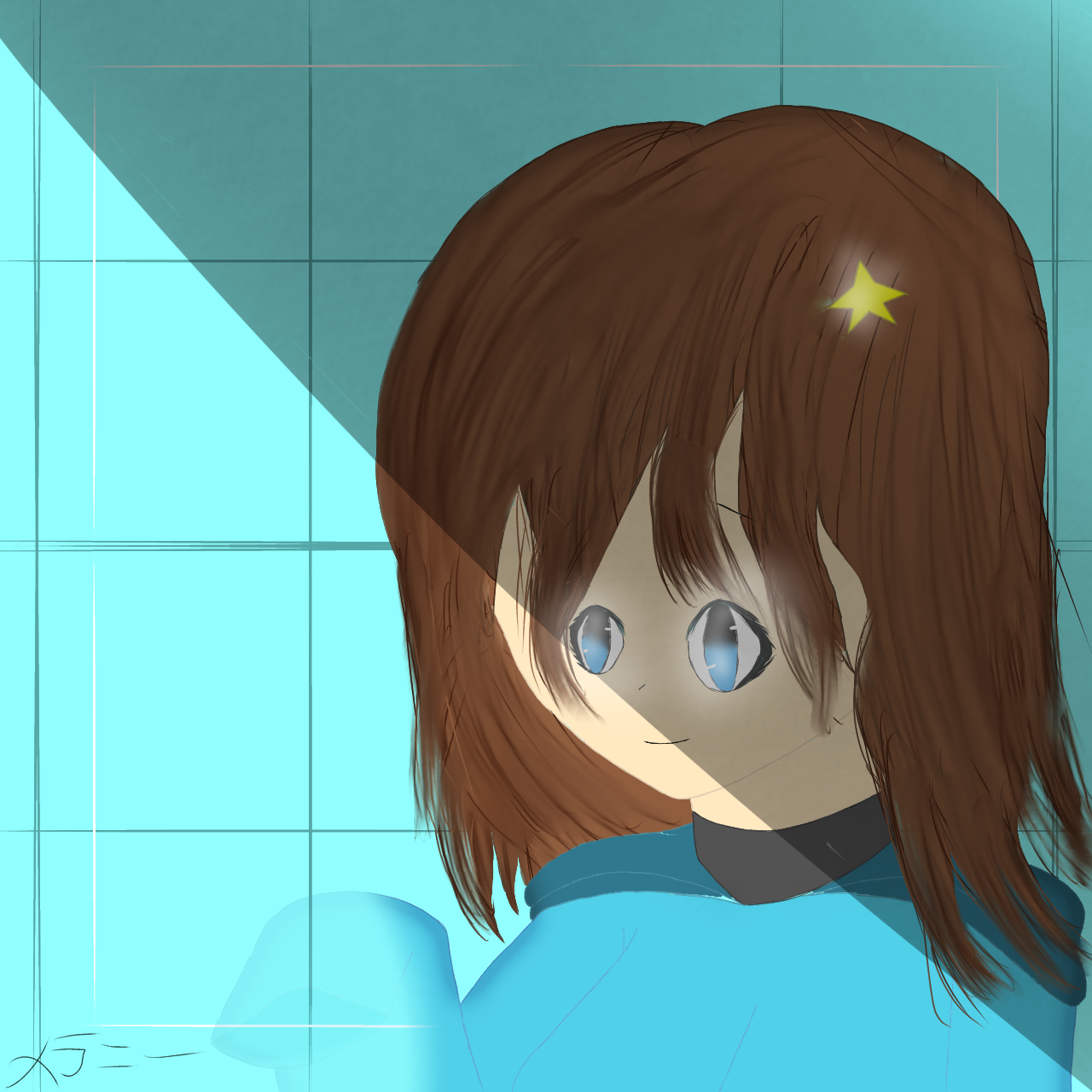 Sweater weather💙🩵🤍 - ibisPaint