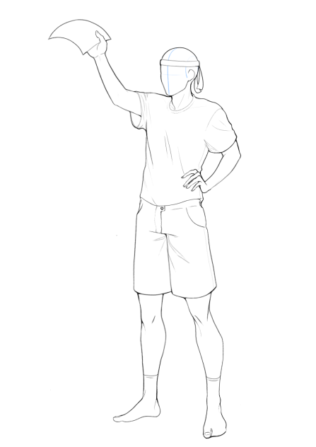 student handing out brochures pose - ibisPaint