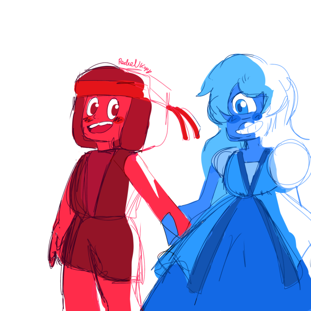 Ruby sapphire doodle ️💙 - ibisPaint