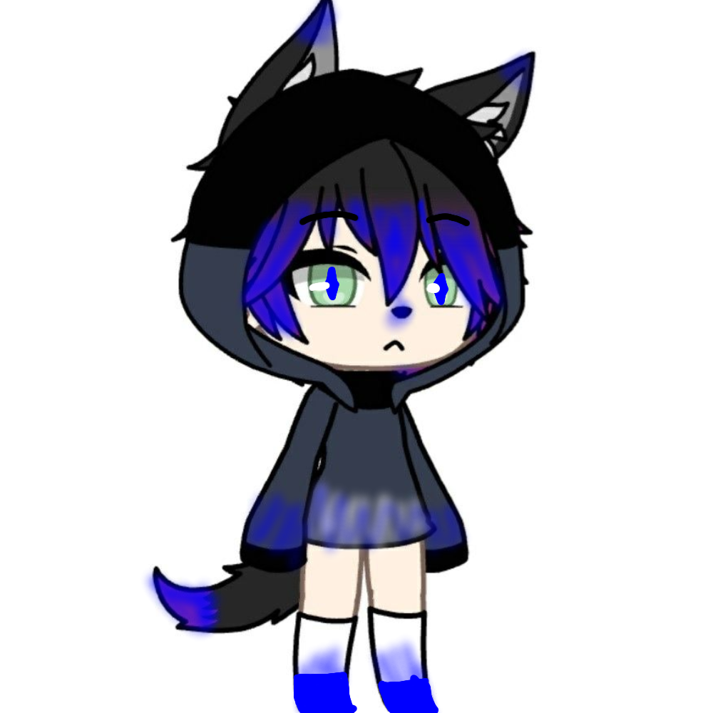 Blue demon wolf kid! - ibisPaint