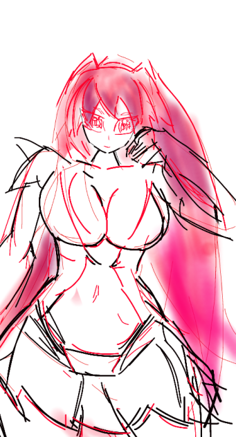 Wiafu de cabello rojo y ojos plateados - ibisPaint