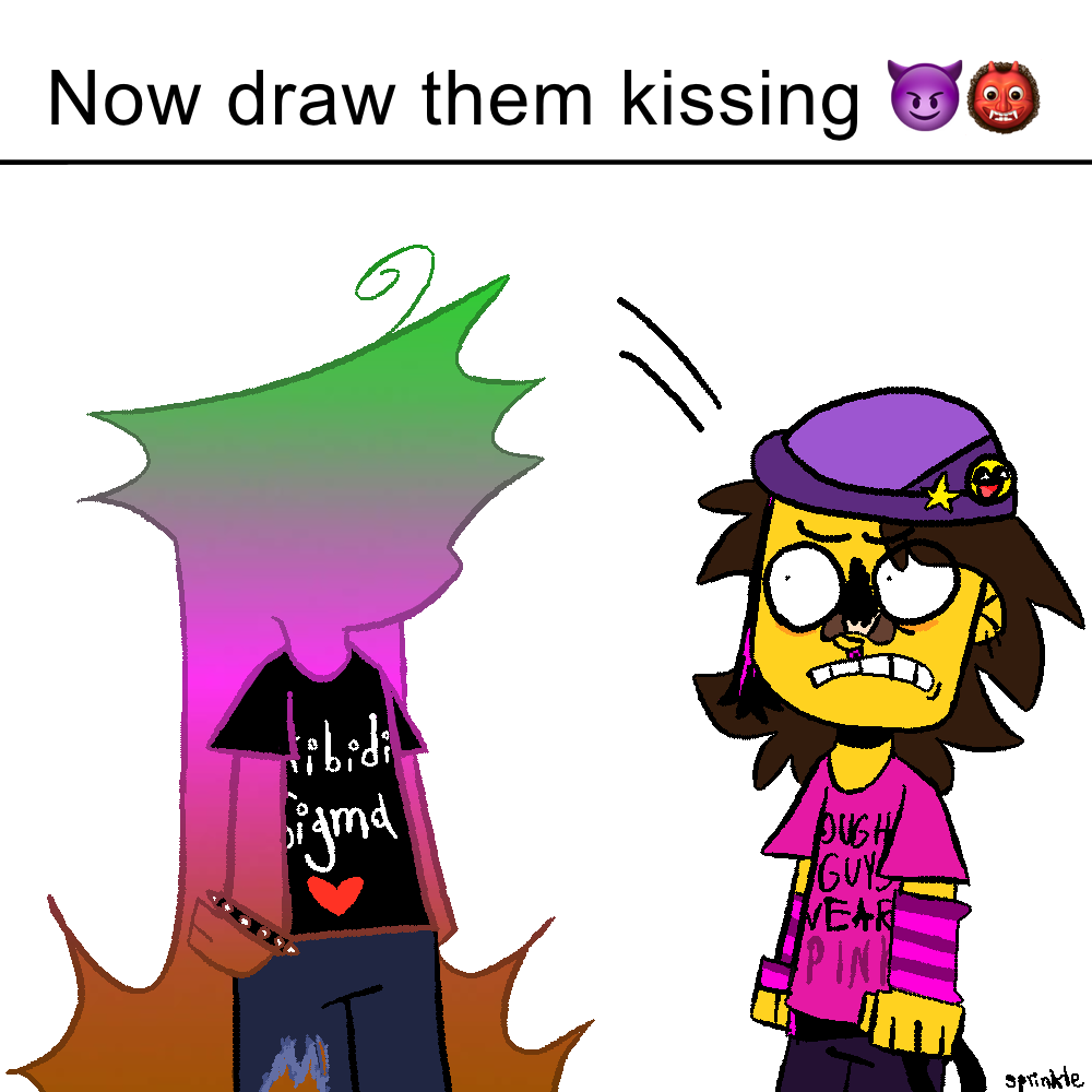 Now draw them kissing 😈👹 - ibisPaint