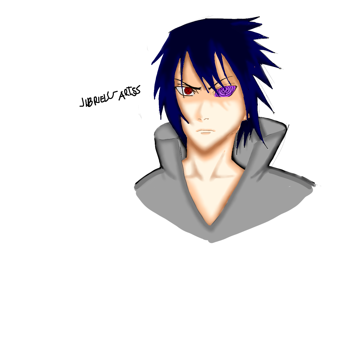drawing sasuke uchiha semi realistic - ibisPaint