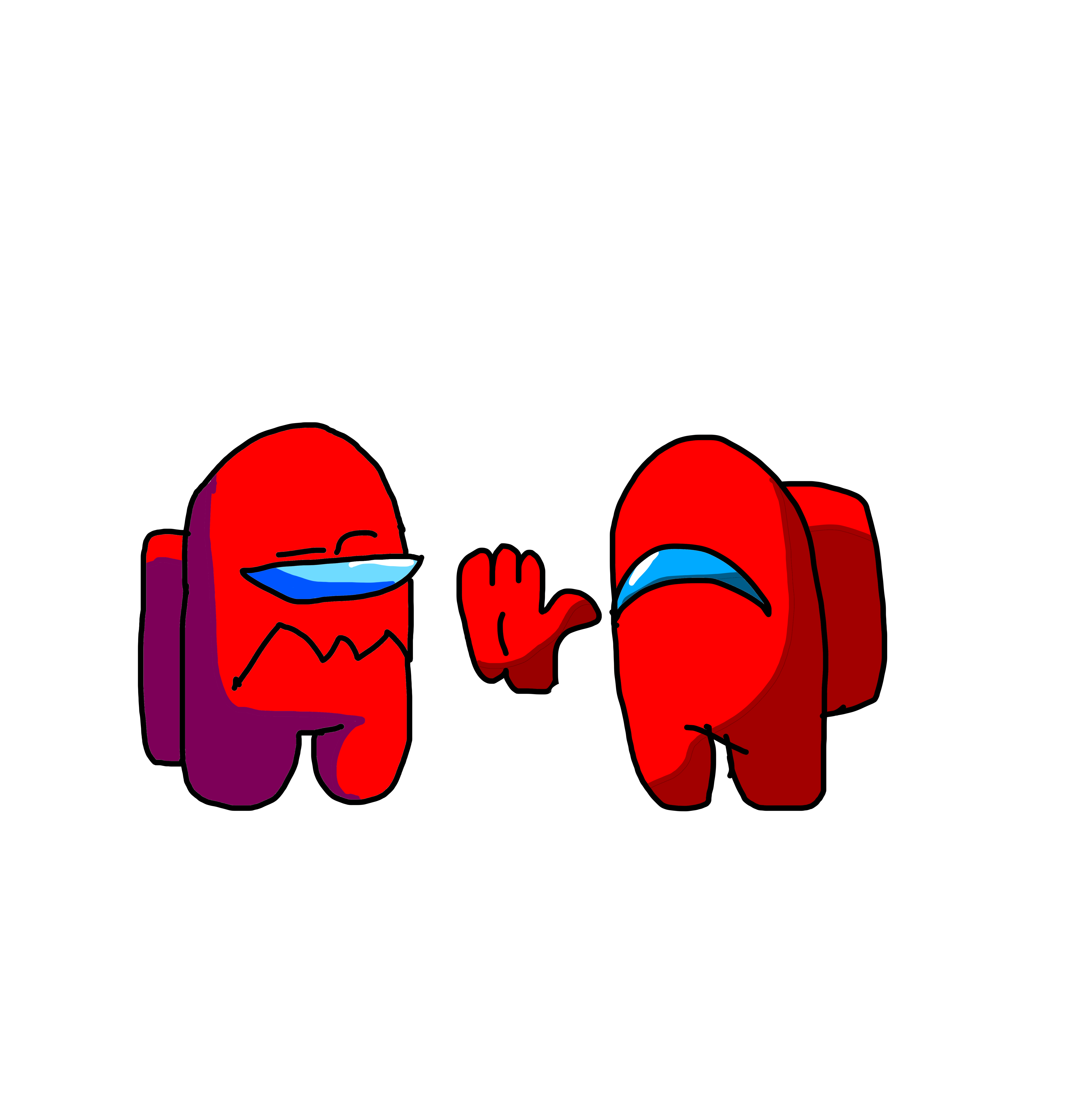 Red imposter and rakanXD among us - ibisPaint