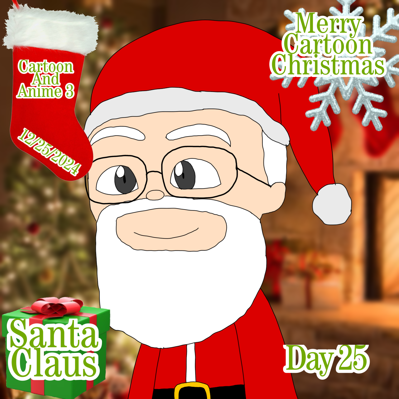 Merry Cartoon Christmas Day 25 Santa - ibisPaint