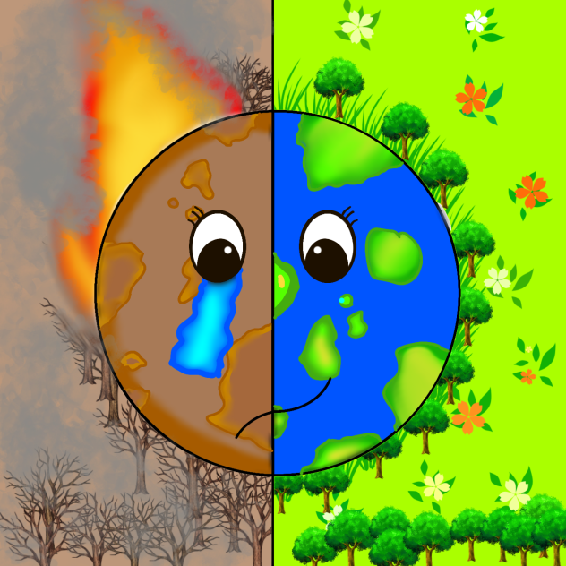 Mother Earth before and after - ibisPaint