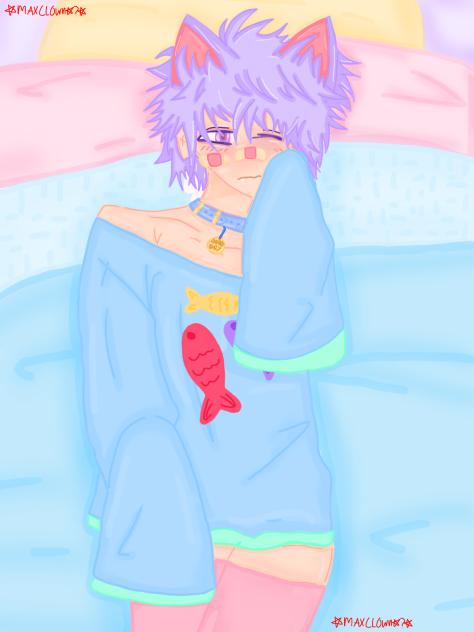 neko oc colored sketch - ibisPaint