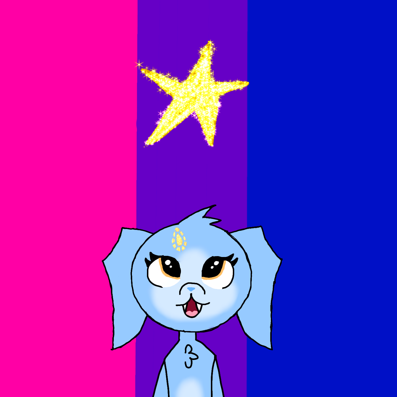 Bluey The Wiener dog in a bisexual flag - ibisPaint