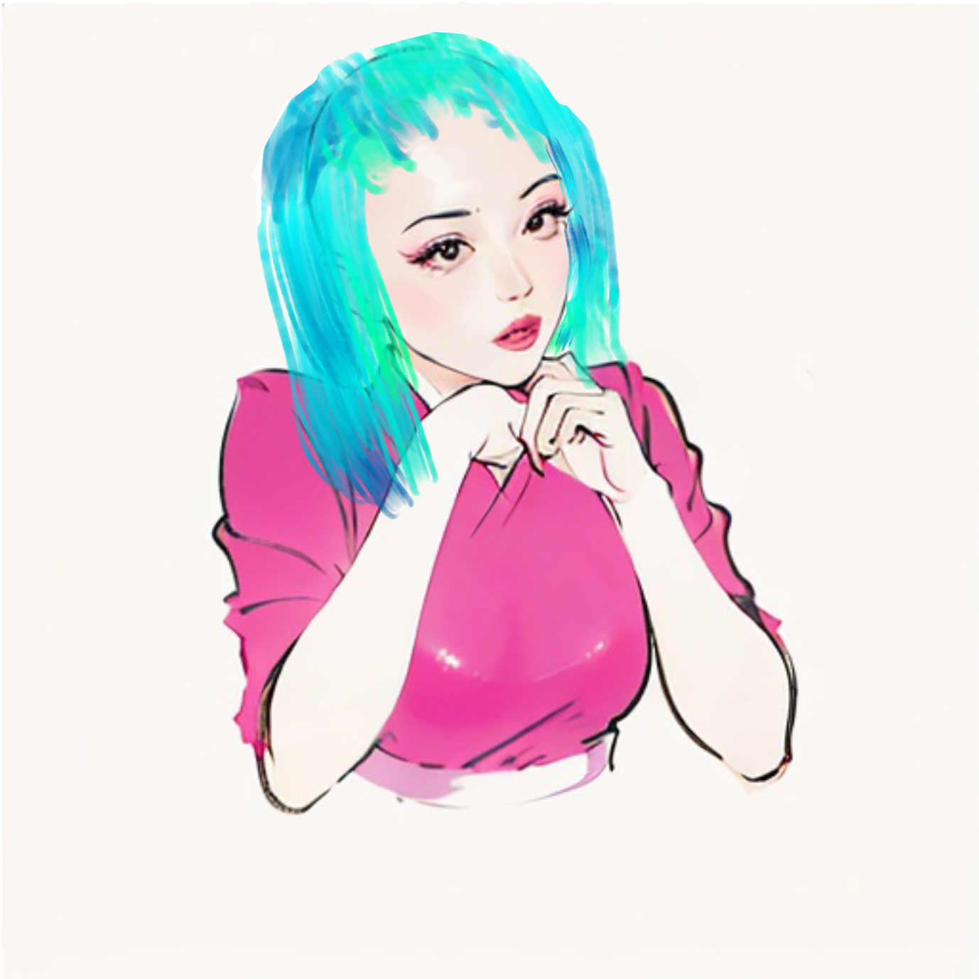 💙 sad blue haired girl 💙 - ibisPaint