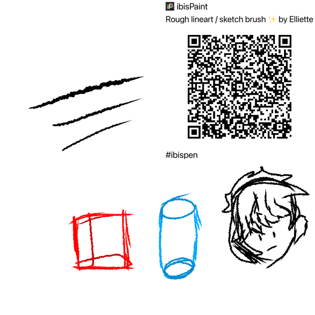 Rough line art sketch brush - ibisPaint