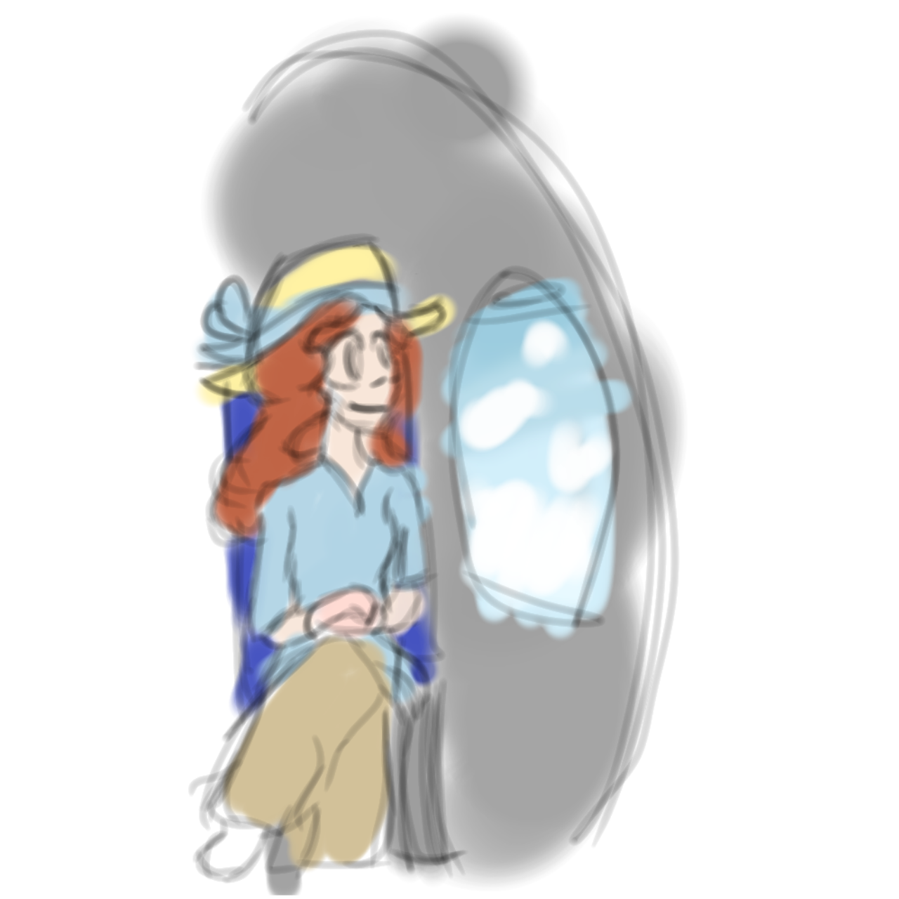 Lady on a plane - ibisPaint