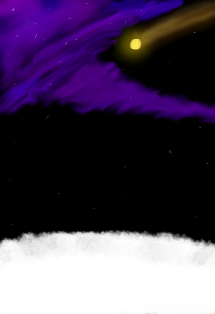 Shooting star over the snow - ibisPaint