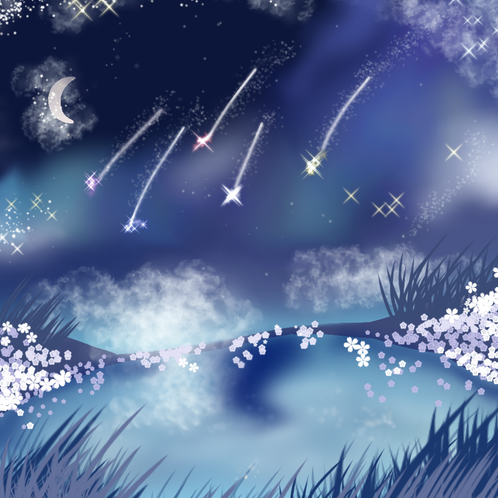 5 shooting stars - ibisPaint