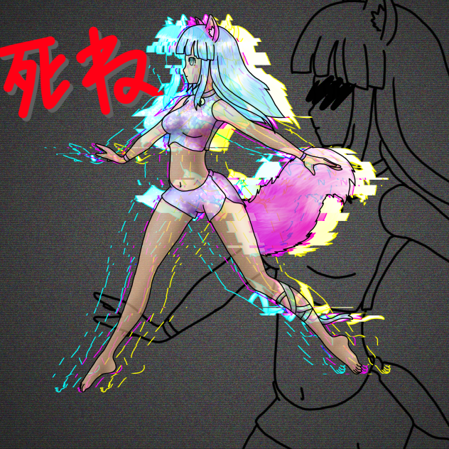 neko girl glitch -jump- - ibisPaint