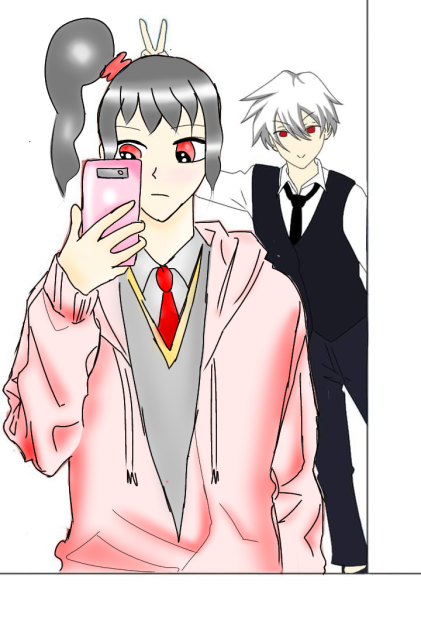 taking a selfie with the lil sibling - ibisPaint