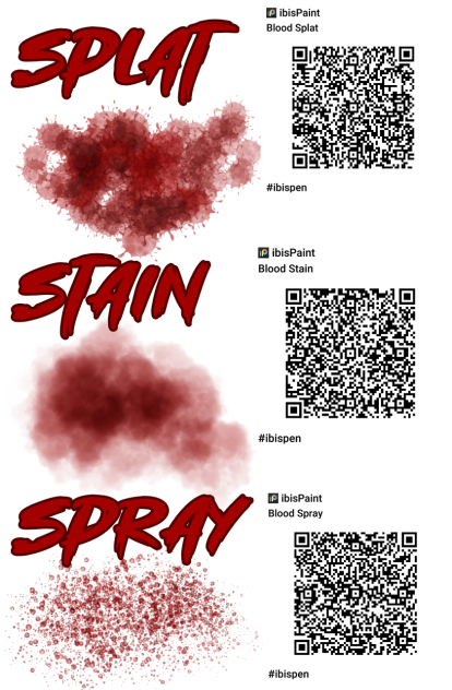 Bozo's Blood Splat+Stain+Spray Brushes 💉 - ibisPaint