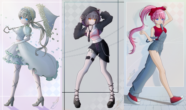 The three standing girls - ibisPaint