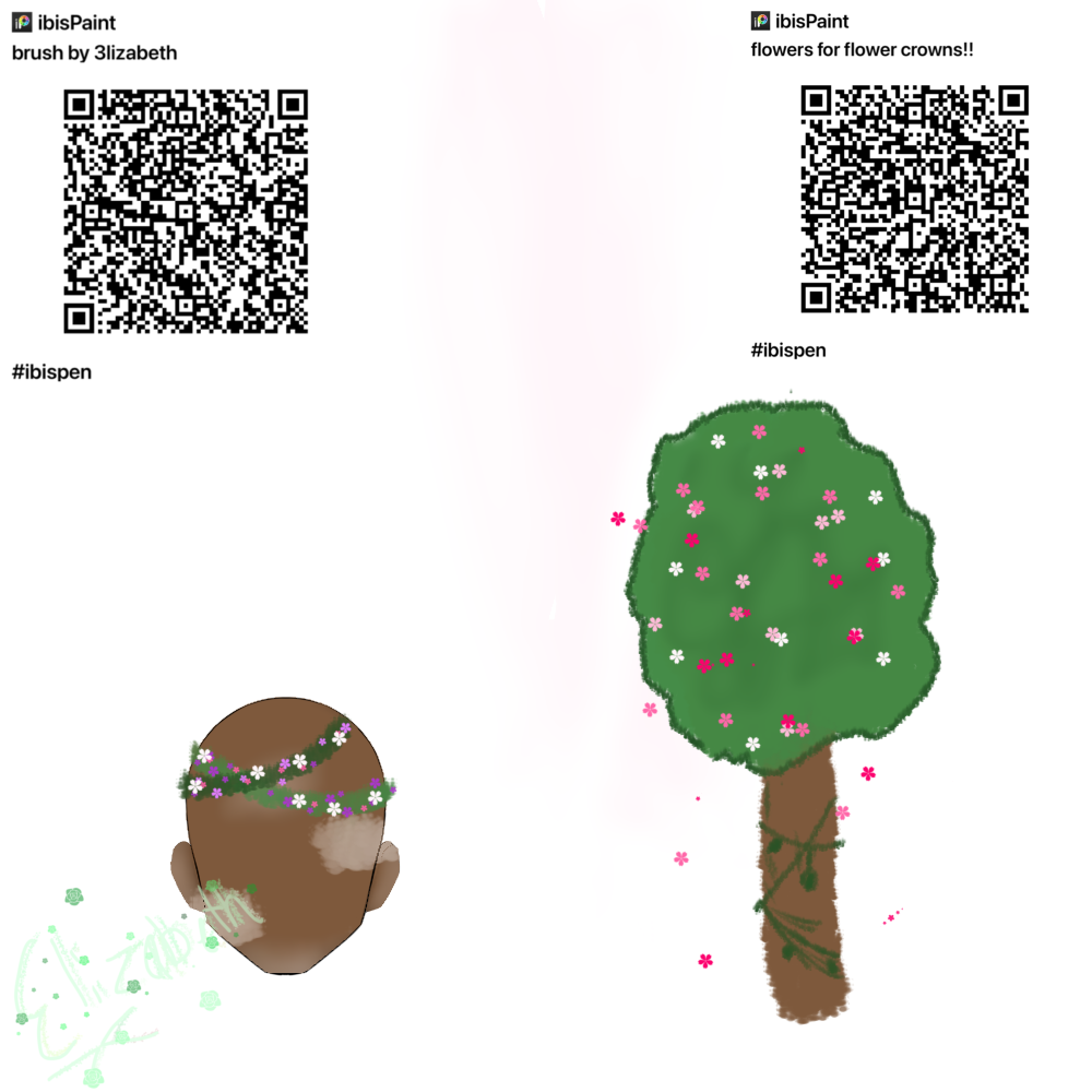 Trees and flower crowns - ibisPaint