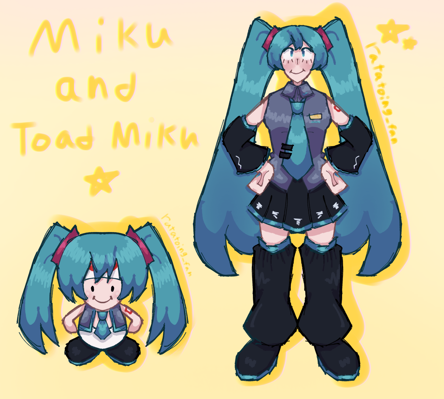 miku and toad miku - ibisPaint