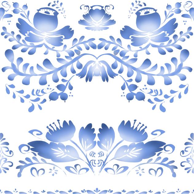 Gzhel Russian traditional pattern 3 - ibisPaint