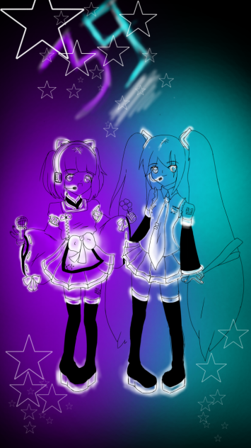 Hatsune Miku and me as a vocaloid! 💜💙💫 - ibisPaint