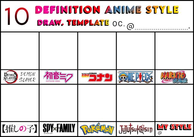 DEFINITION ANIME STYLE OC. DRAW TEMPLATE - ibisPaint