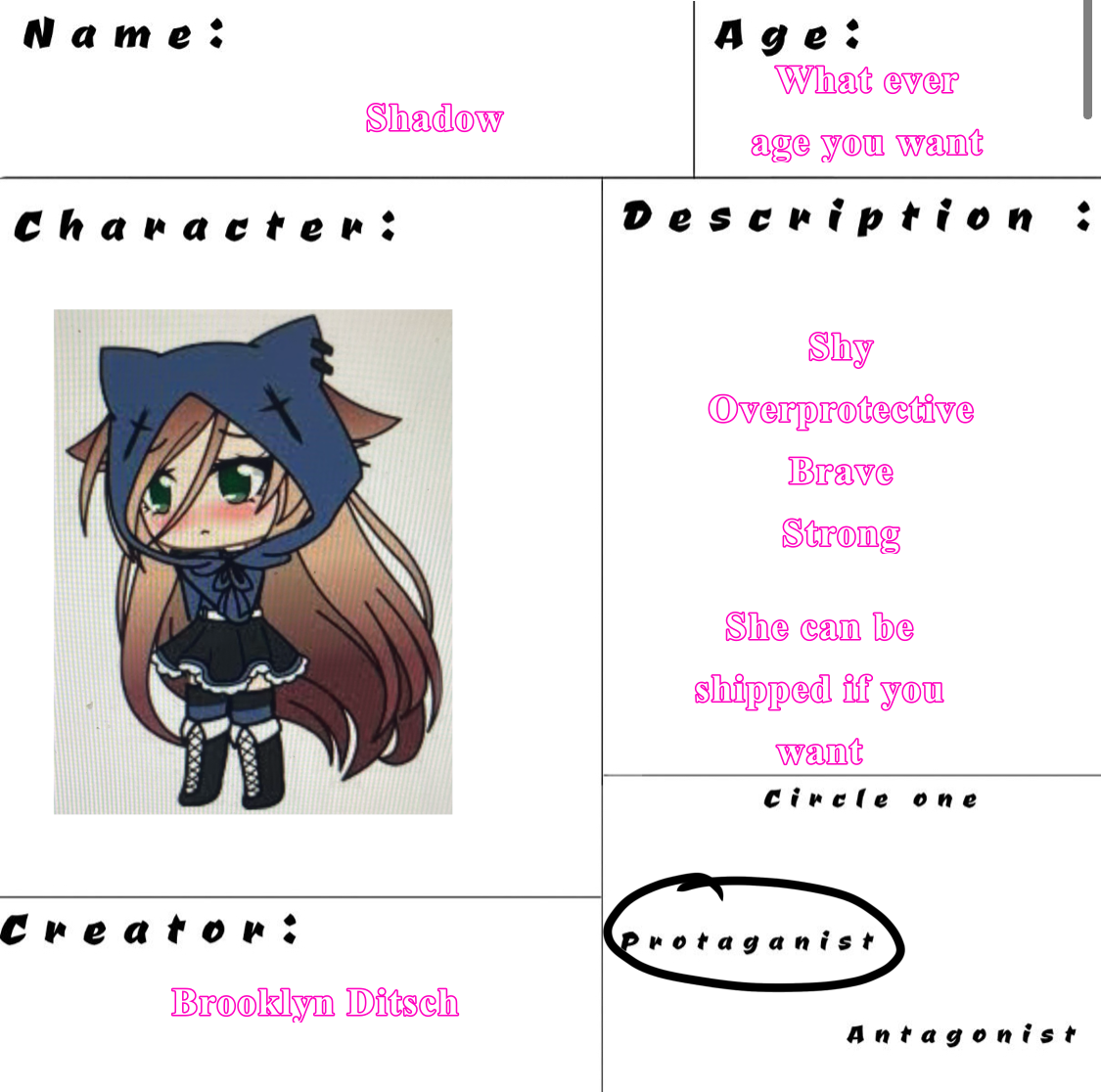 Character sheet for Lies - ibisPaint