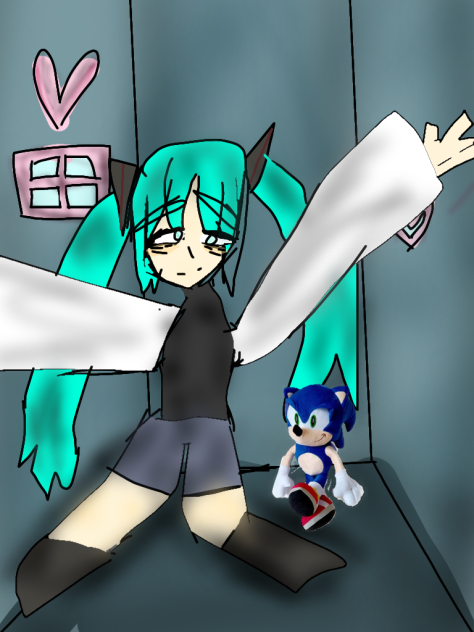 miku and her friend sonic - ibisPaint