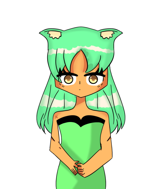 Green cat girl - ibisPaint