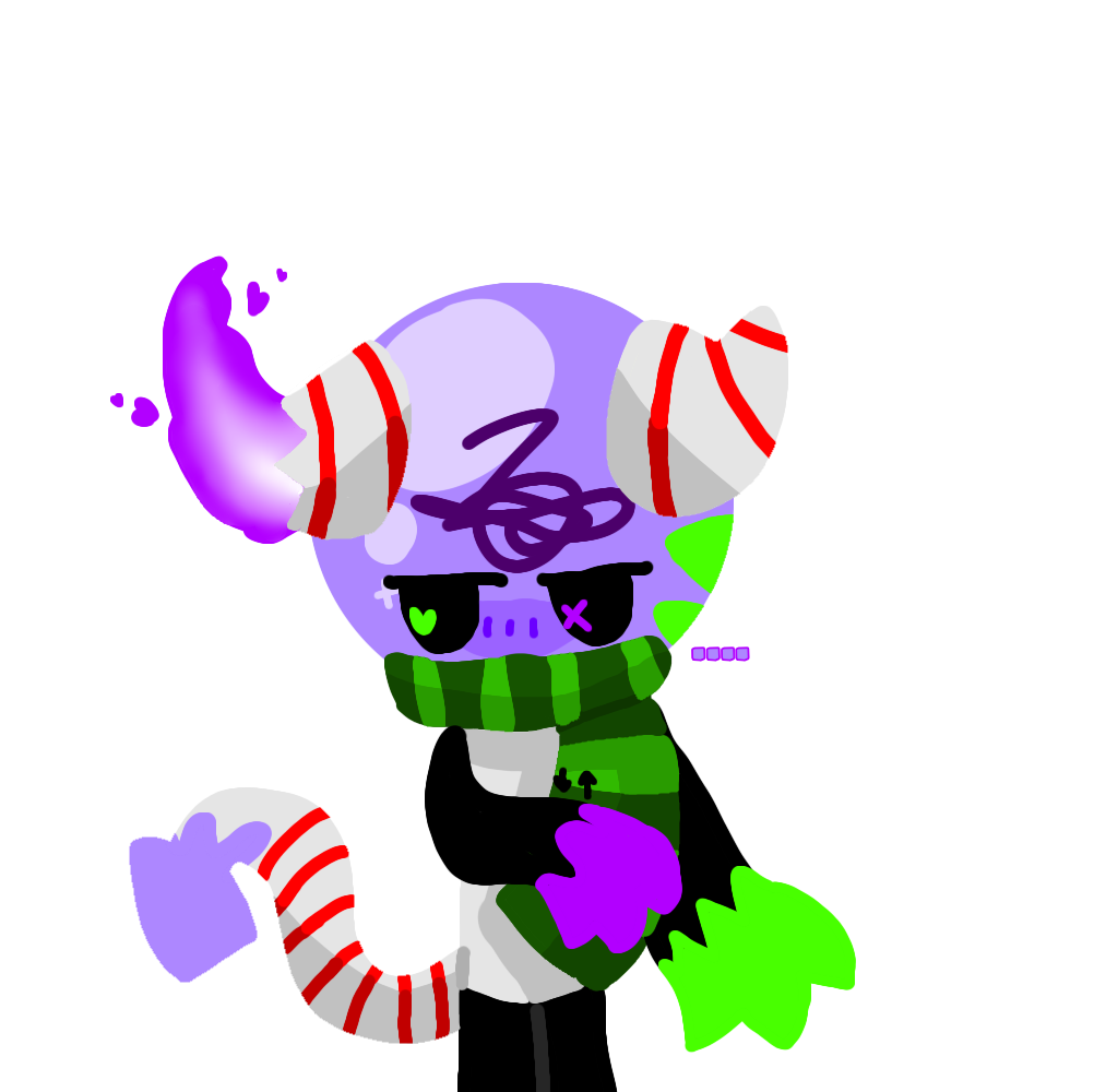 a candy demon with a scarf - ibisPaint