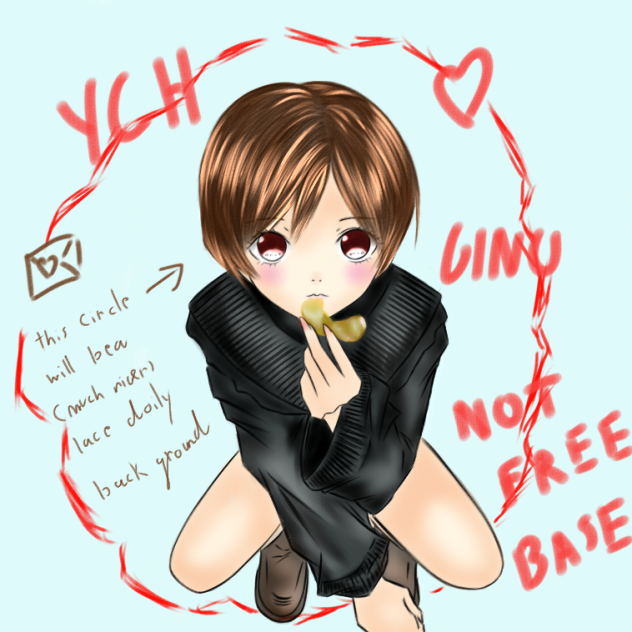 girl eating donuts - ibisPaint