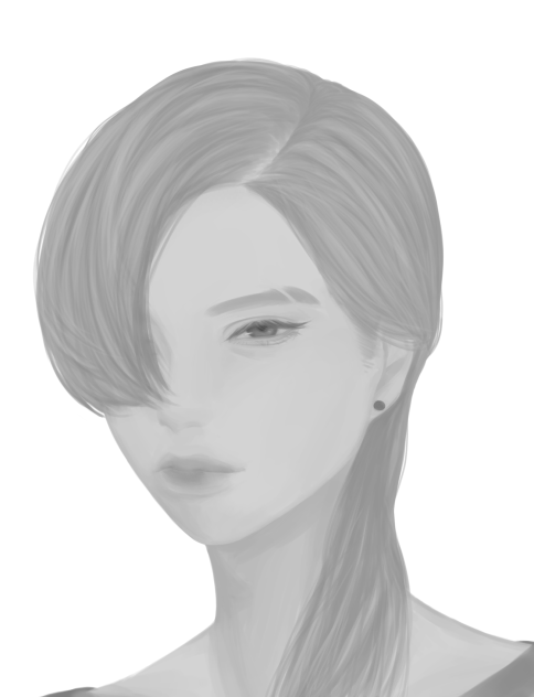 Quick greyscale painting - ibisPaint