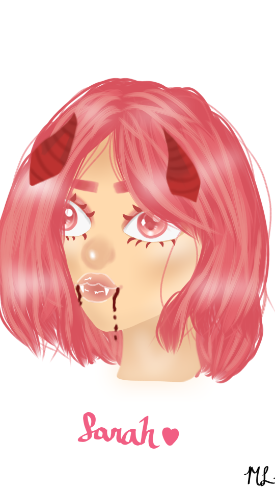 pink haired vampire named Sarah - ibisPaint