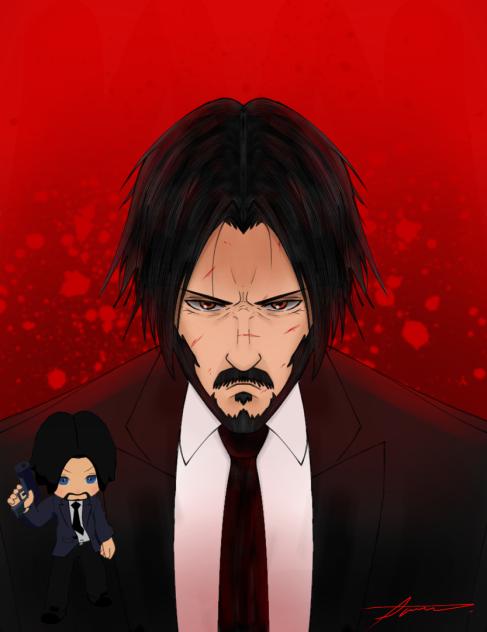 John Wick Drawing - ibisPaint
