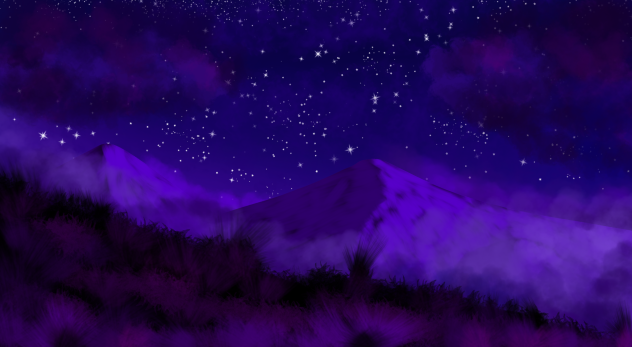 Mountains in the Night - ibisPaint