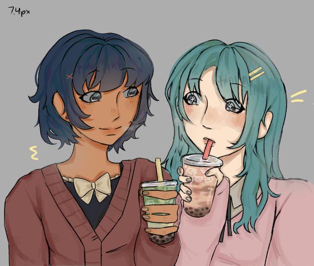 Matcha and brown sugar boba - ibisPaint